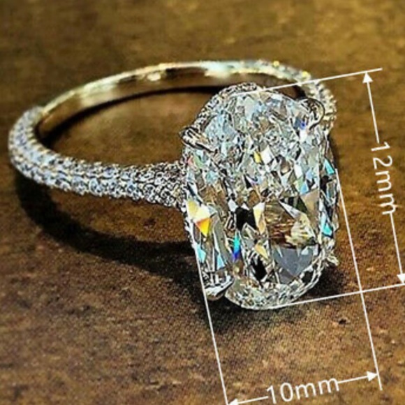 Jewelry | New 925 Sterling Silver Diamond Stone Ring | Poshmark